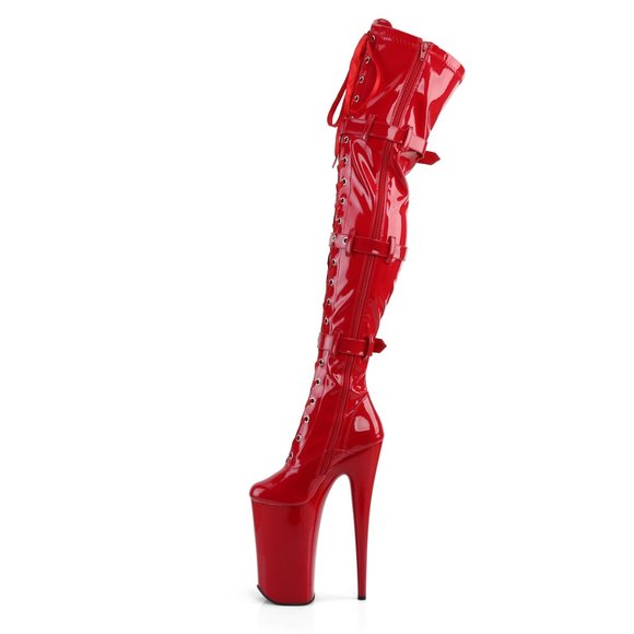 Pleaser | Shoes | Red Thigh High Platform Extreme High Heel Boot | Poshmark